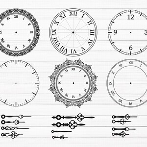 Clock SVG, Clock Face Svg Bundle, Clock Numbers Svg, Roman Numeral ...