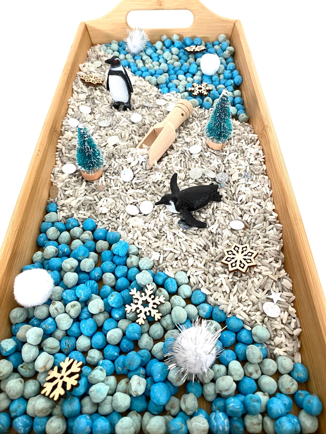 Penguin Winter Sensory Kit/ Rice/ Chick Peas/ Winter/ Penguins/ Snow ...
