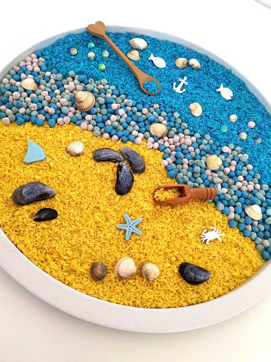 Seaside Sensory Bin/ Beach Tray/ Shells/ Seaside/messy Play/ Tuff Trays ...