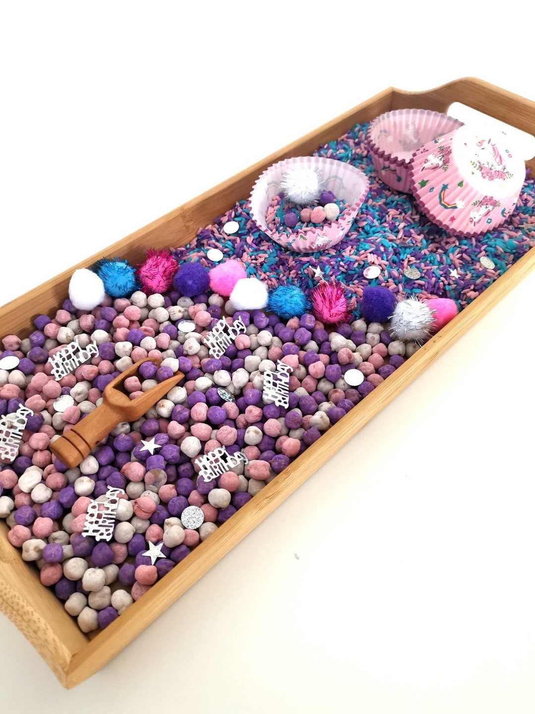 Unicorn Cupcake Sensory Kit, Role Play, Messy Play Sensory Bin, Rice ...