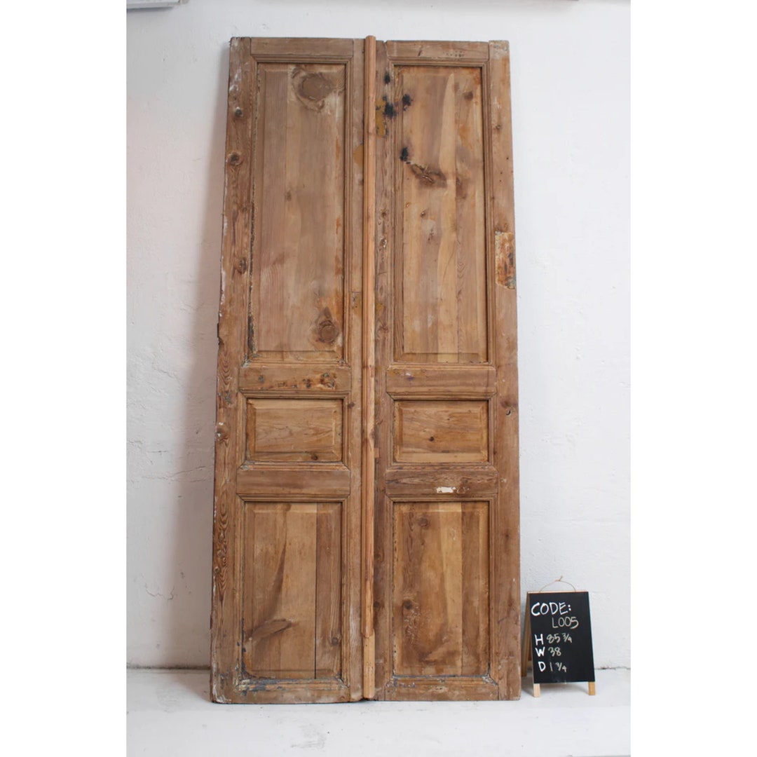 DOUBLE FRENCH DOOR - Vintage Wooden Door, Double Vtg French Door ...