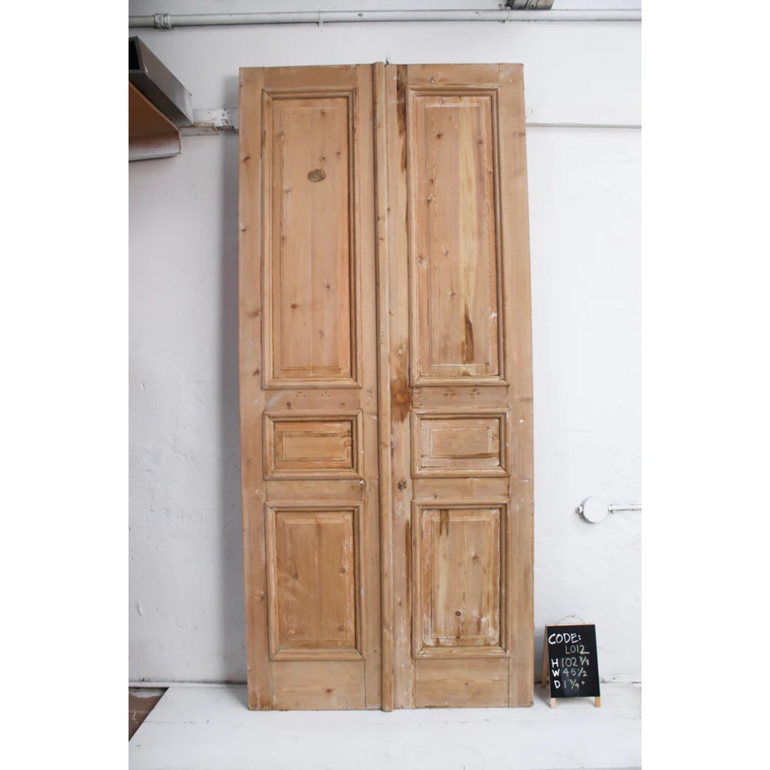 DOUBLE FRENCH DOOR - Vintage Wooden French Door, Double Vintage French Door, Vintage Charm Door ...