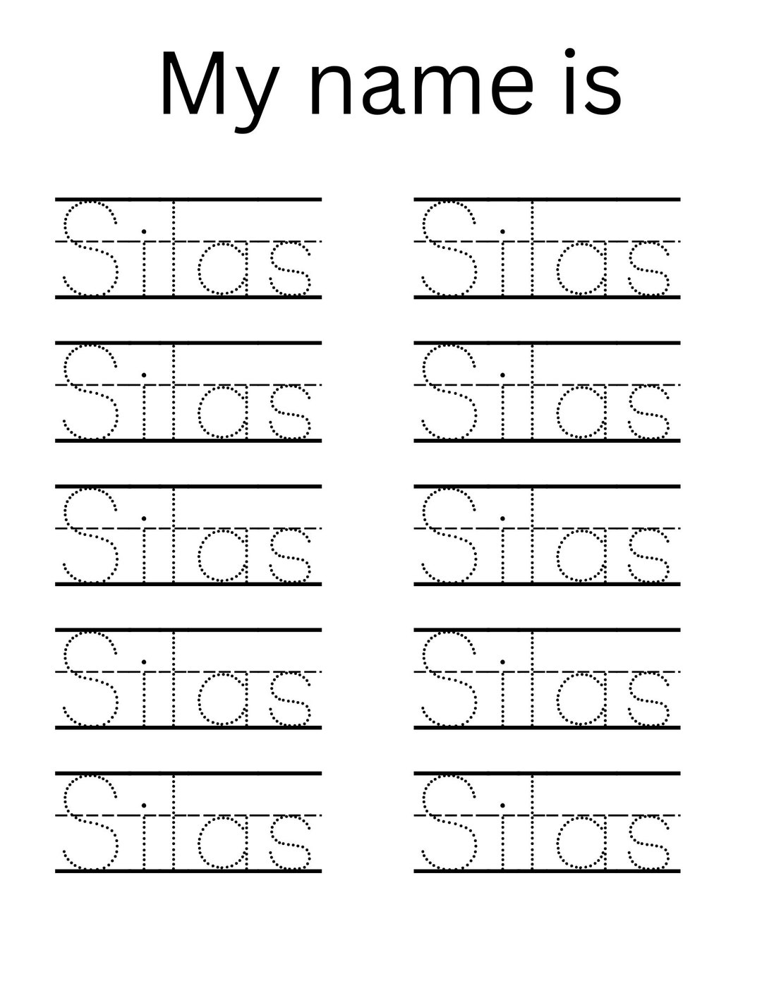 Practice Writing Your Name With Traceable Name Pages - Etsy