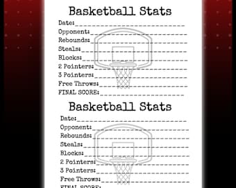 Basketball Score Sheet Basketball Stat Tracker Player Score Card ...