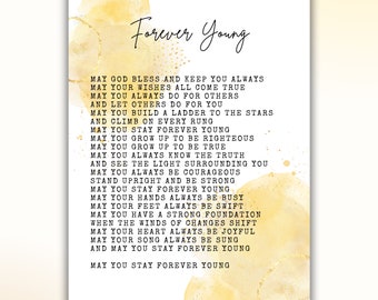 Forever Young Lyrics 11"x17" Digital Download - Etsy