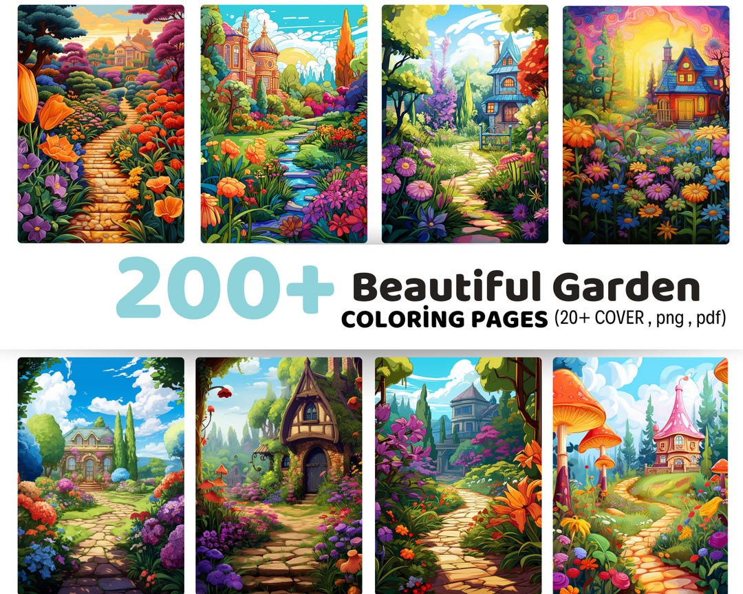 200 Beautiful Garden Coloring Pages, Printable Flower and Nature ...