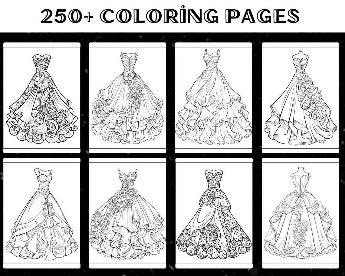 100 Girls Dress Coloring , Cute Fashion Pages , Fun Dress up Book for ...