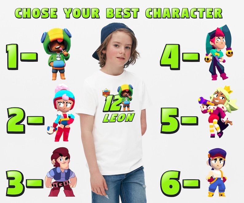 Custom Brawl Stars Birthday Shirt: Kids Cartoon Tee - Etsy