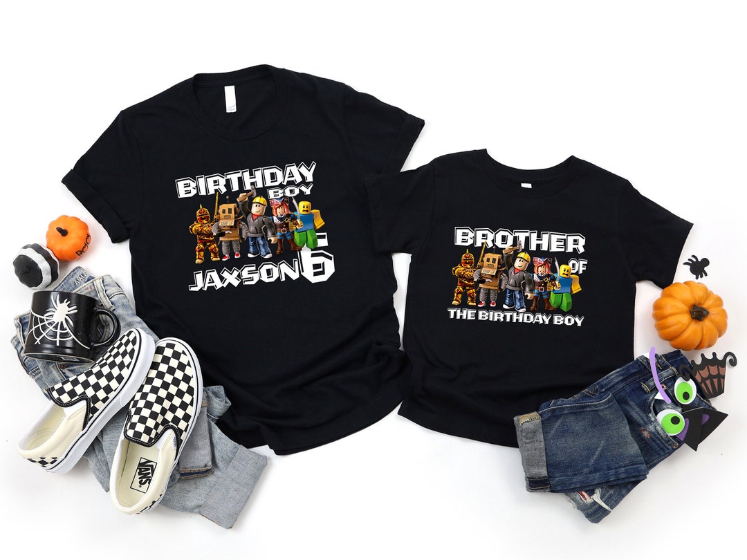 Custom Roblox Boy Shirt, Custom Birthday Tshirt, Birthday Robots Shirt ...