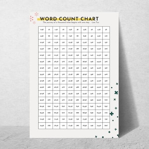Word Count Progress Chart for Writers | Author Planner Digital ...
