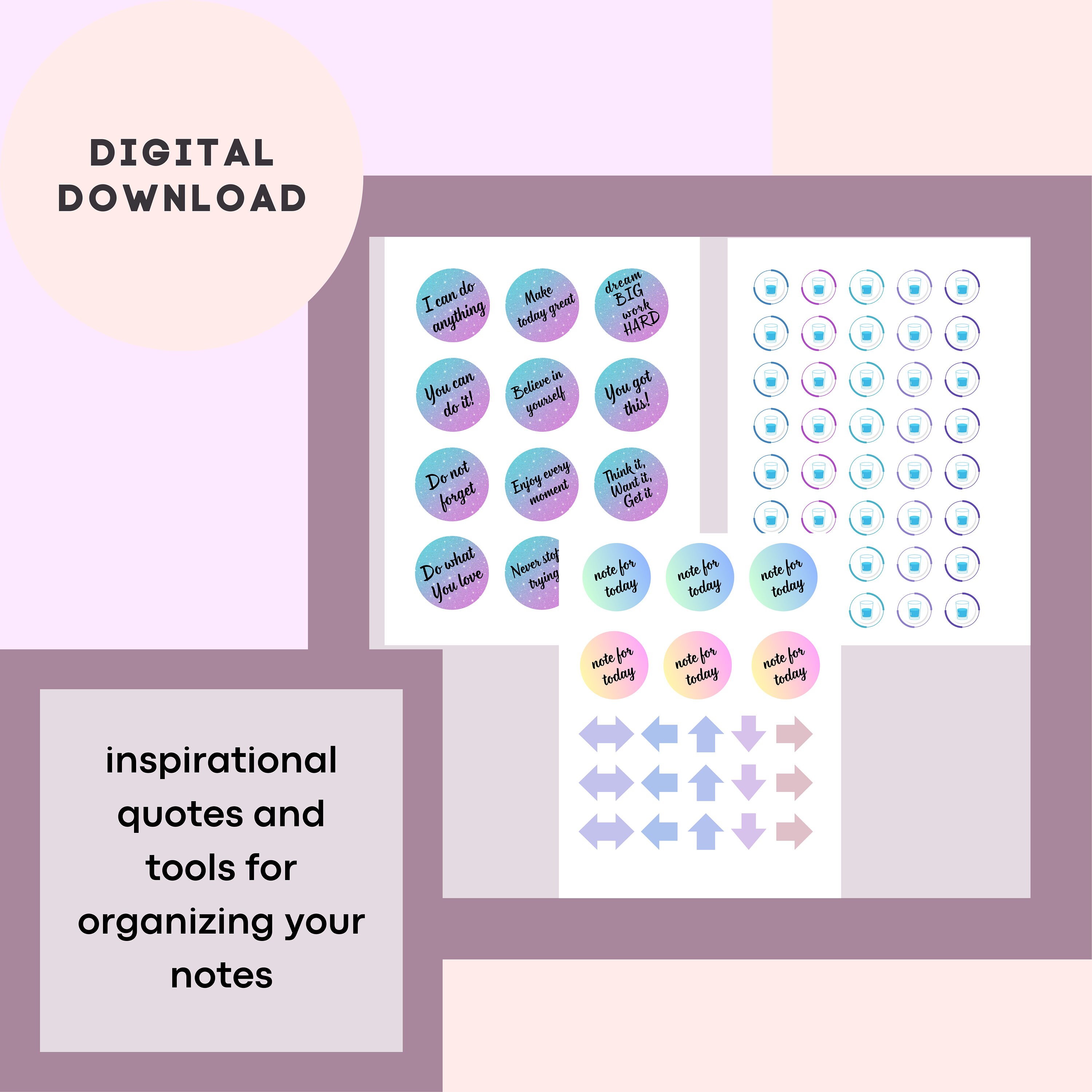 Printable Stickers for Daily, Weekly and Undated Planners Notebooks ...