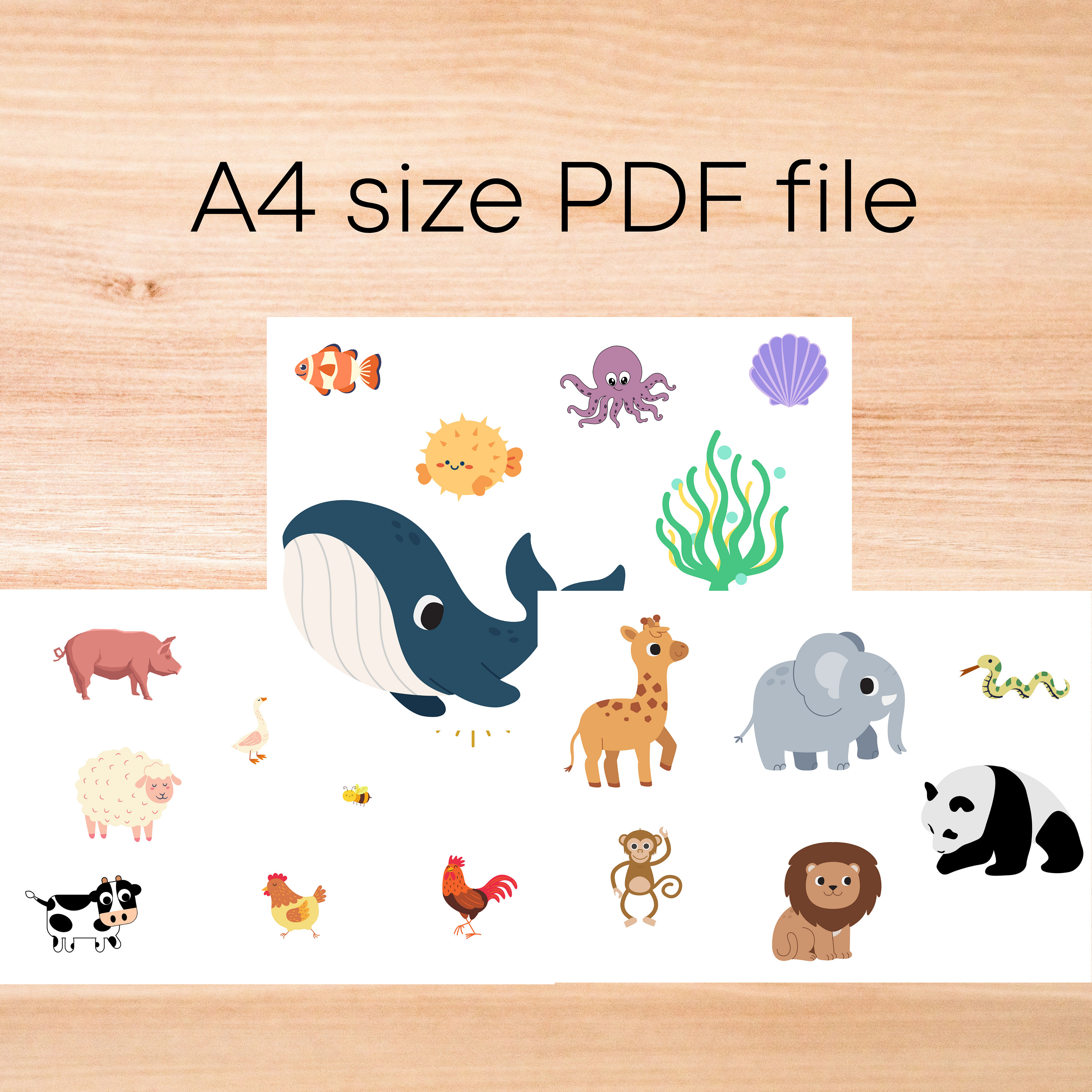 Shadow Matching Cut and Paste Worksheets. Sea Animals, Farm Animals and ...