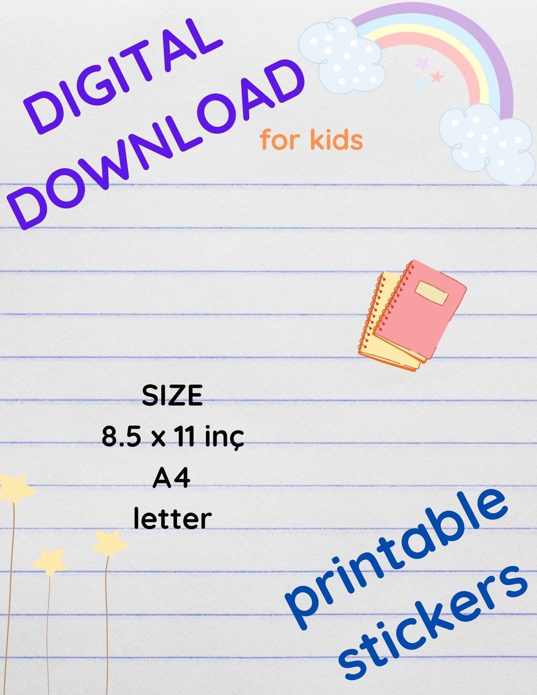 School Stickers Printable Stickers for Kids Preschool - Etsy