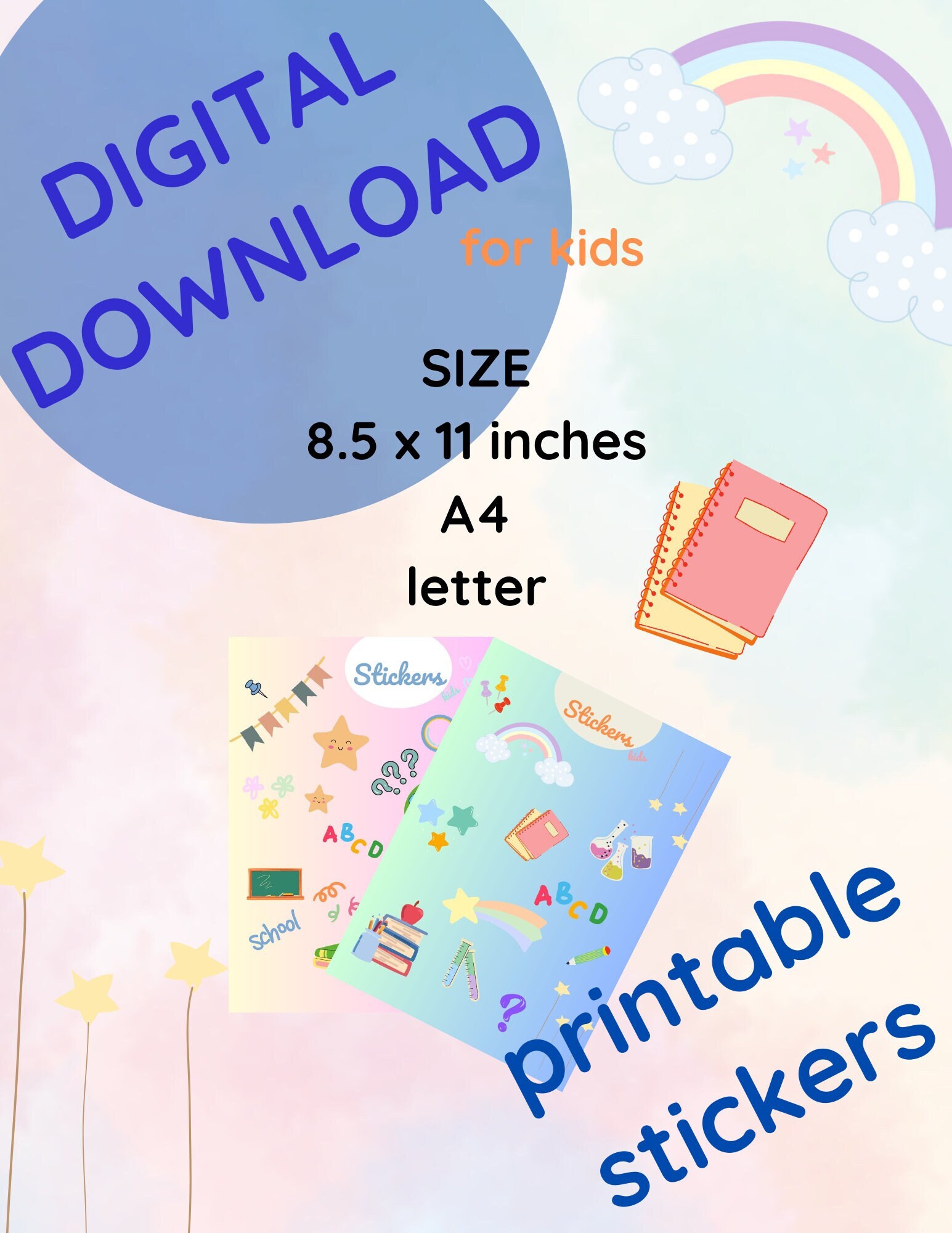 School Stickers Printable Stickers for Kids Preschool Teachers Tools ...