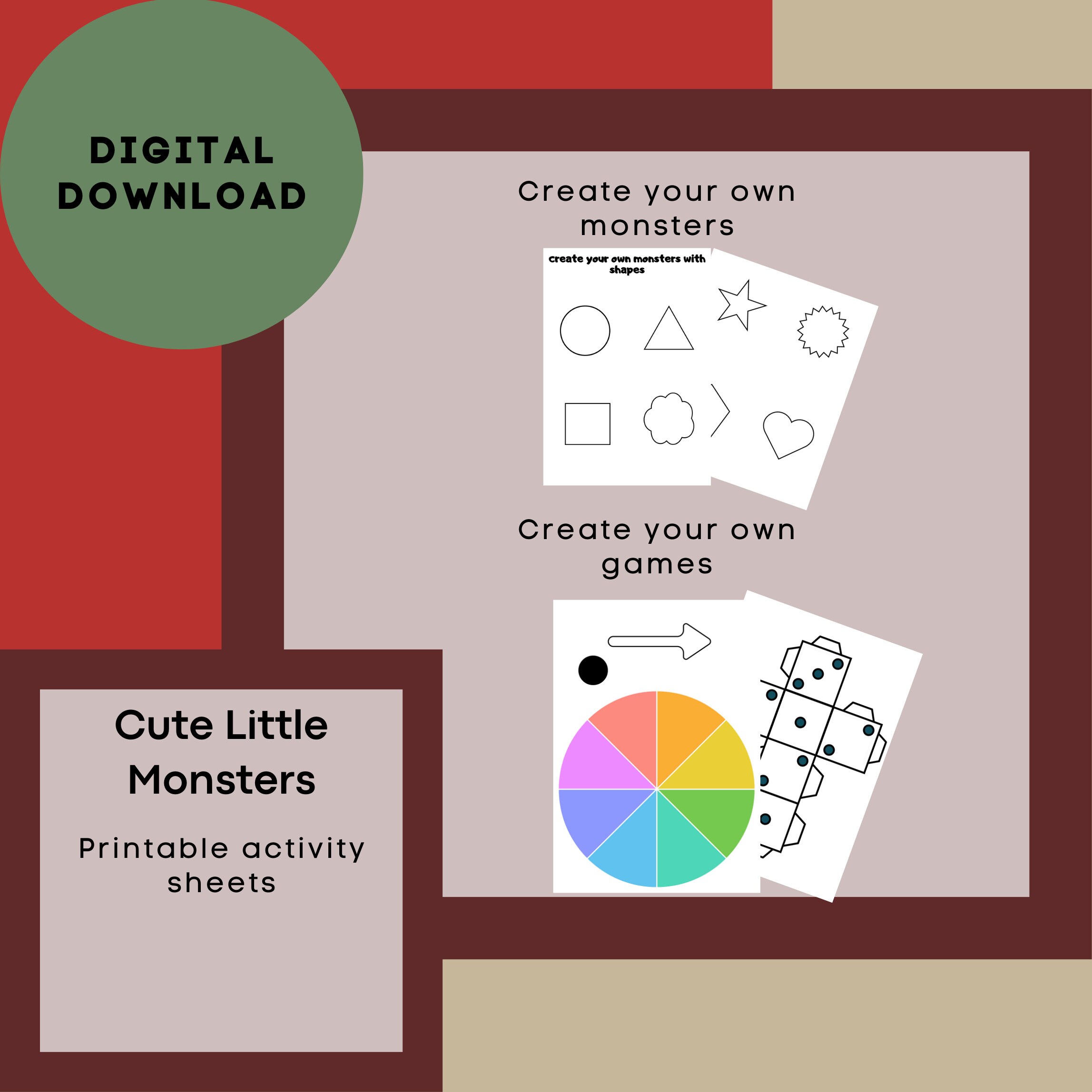 Printable Cute Monsters Activity Sheets, for Kids, Fun Activity Sheets ...