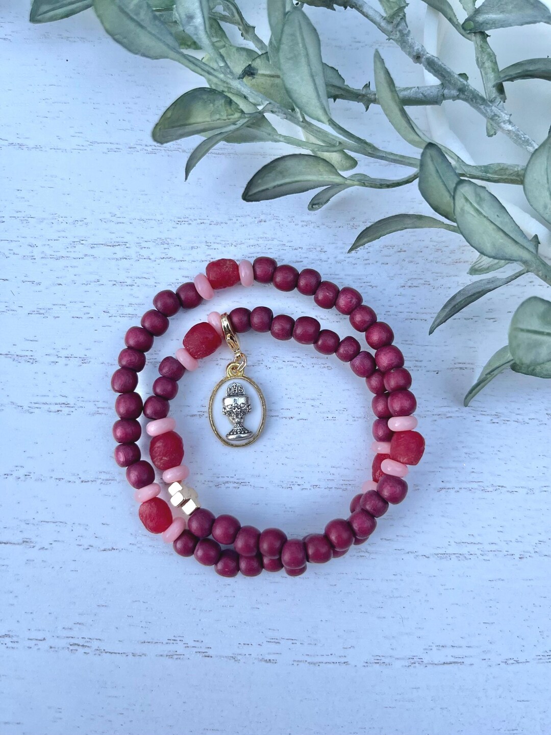 5 Decade Rosary Bracelet | Eucharist | Source and Summit | Wood and ...