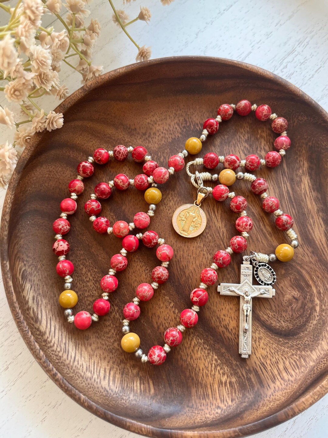 Rosary | Knotted 5 Decade Rosary | Our Lady of Fatima | Opt. to Add ...