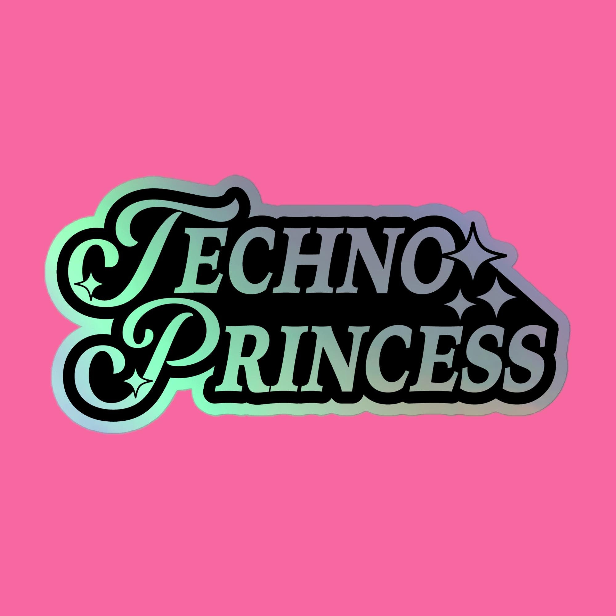 Techno Princess Holographic Sticker Techno Sticker, Gift for Raver, Gift for Techno Lover, EDM ...