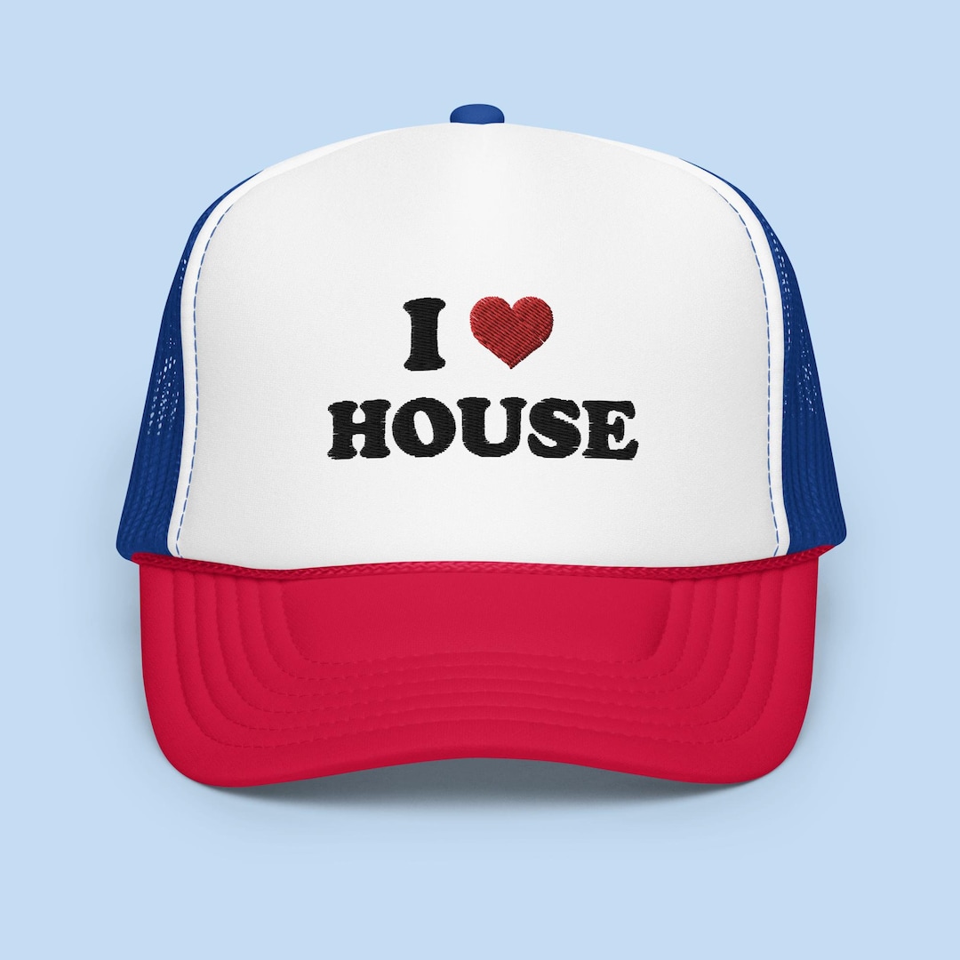 I Love House Music Foam Trucker Hat Y2K Rave Themed Gift - Etsy