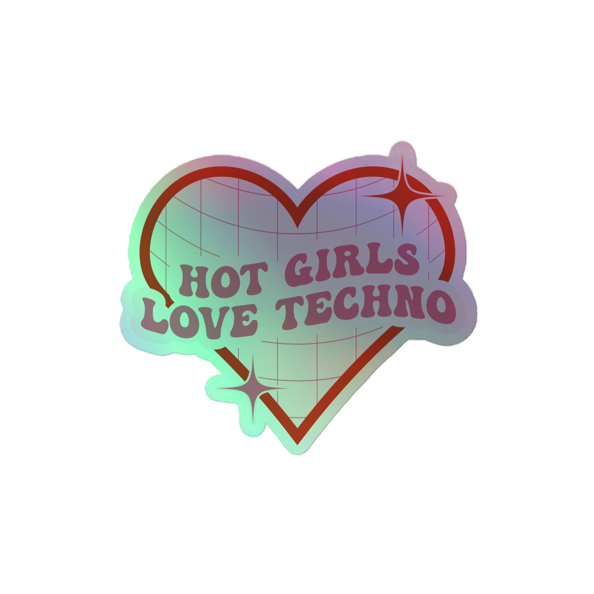 Hot Girls Love Techno Holographic Sticker Techno Sticker - Etsy.de