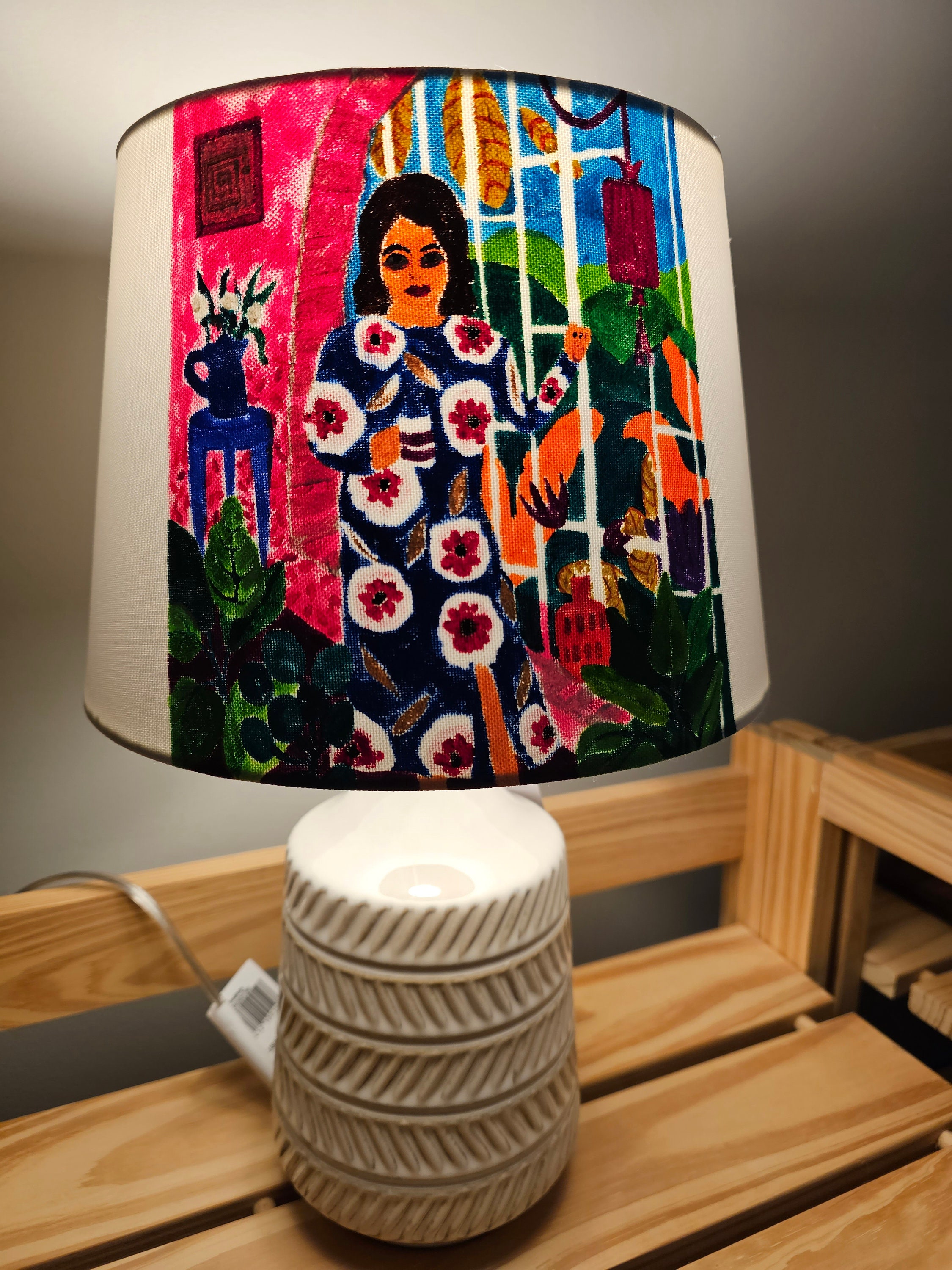 Handpainted Lampshade: 'girl by the Window' Fine Art Shade - Etsy