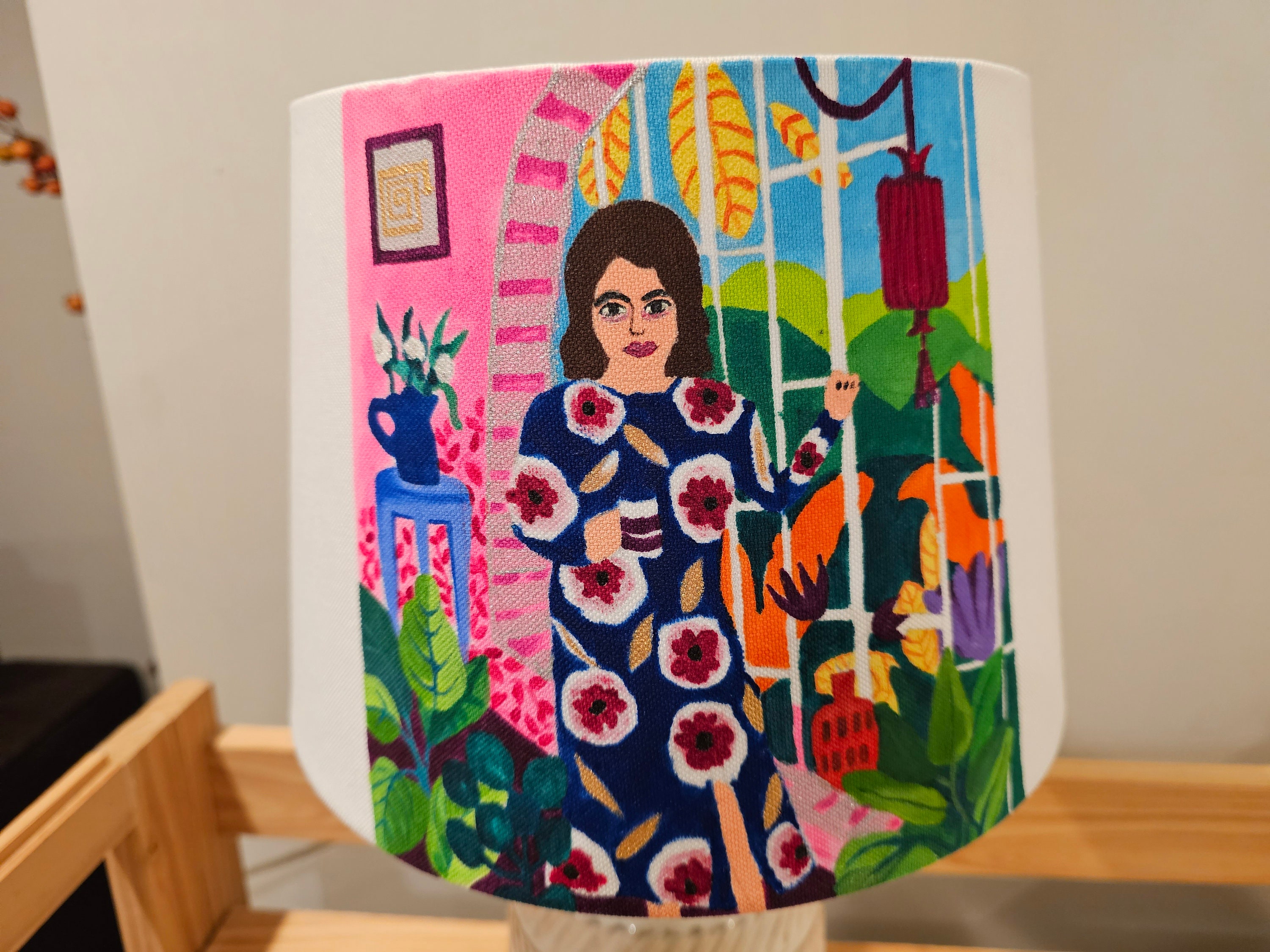 Handpainted Lampshade: 'girl by the Window' Fine Art Shade - Etsy