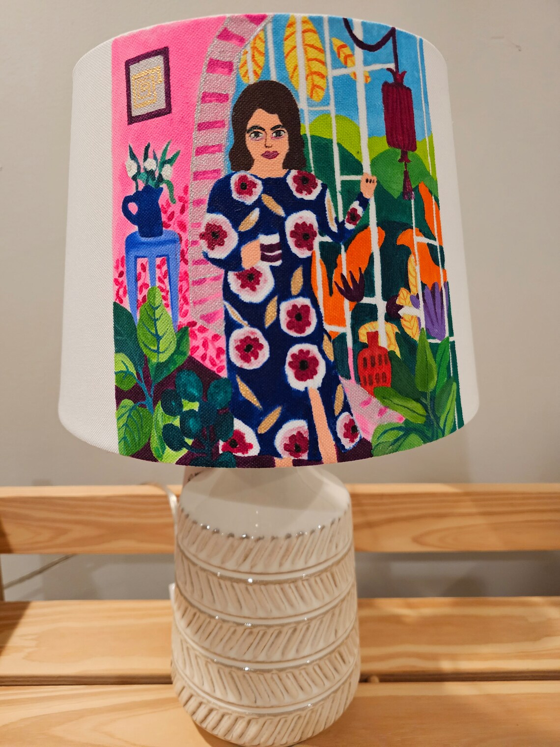 Handpainted Lampshade: 'girl by the Window' Fine Art Shade - Etsy