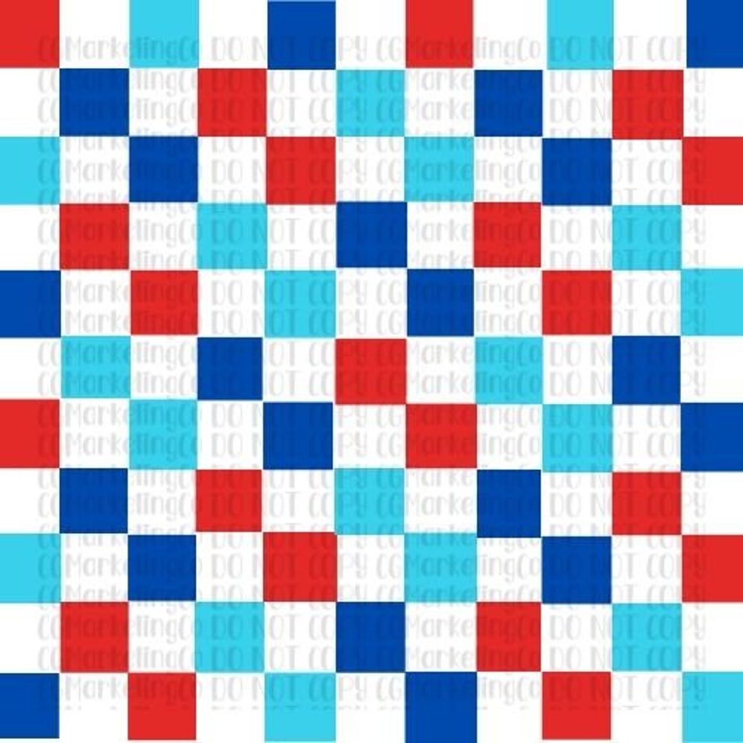 Red, White and Blue Check | USA | Fourth of July | Digital Designs ...