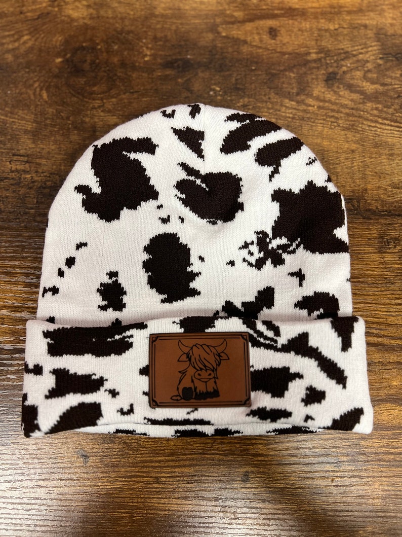 Highland Cow, Cow Print, Beanie - Etsy