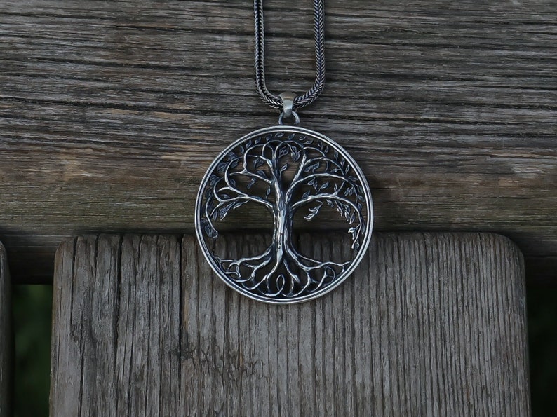 Tree of Life Silver Handmade Pendant, Yggdrasil Necklace, Viking Tree ...
