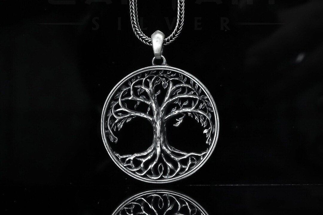 Tree of Life Silver Handmade Pendant, Yggdrasil Necklace, Viking Tree ...