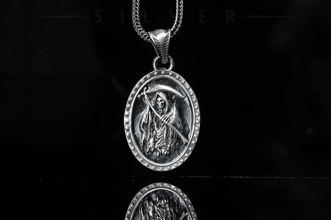 Life and Death Silver Necklace, Grim Reaper Pendant, Celebration of ...