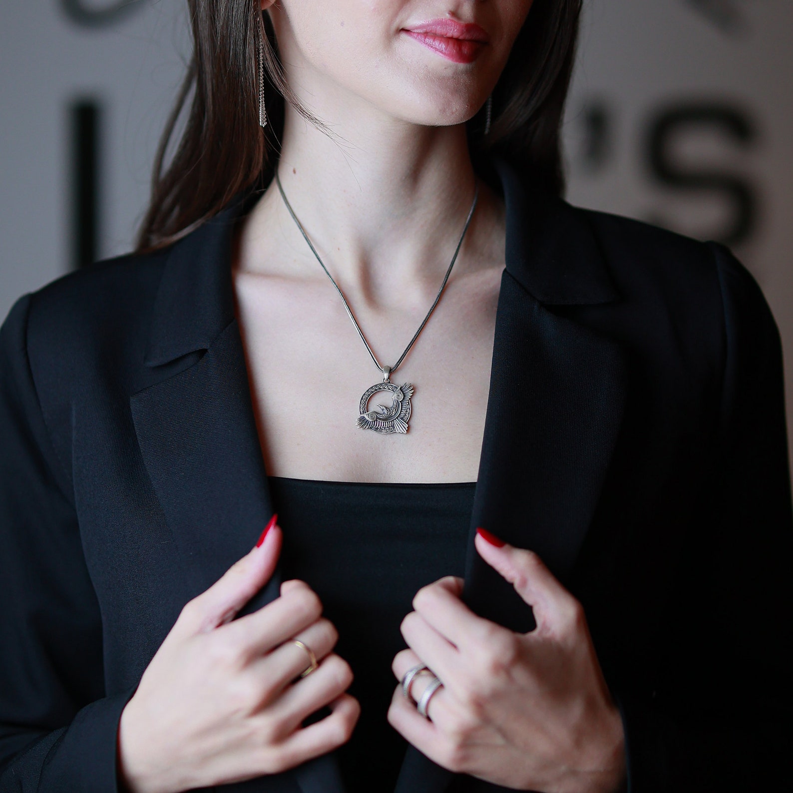 Silver Tiny Trinity Celtic Raven Viking Pagan Necklace, Viking Eternity ...
