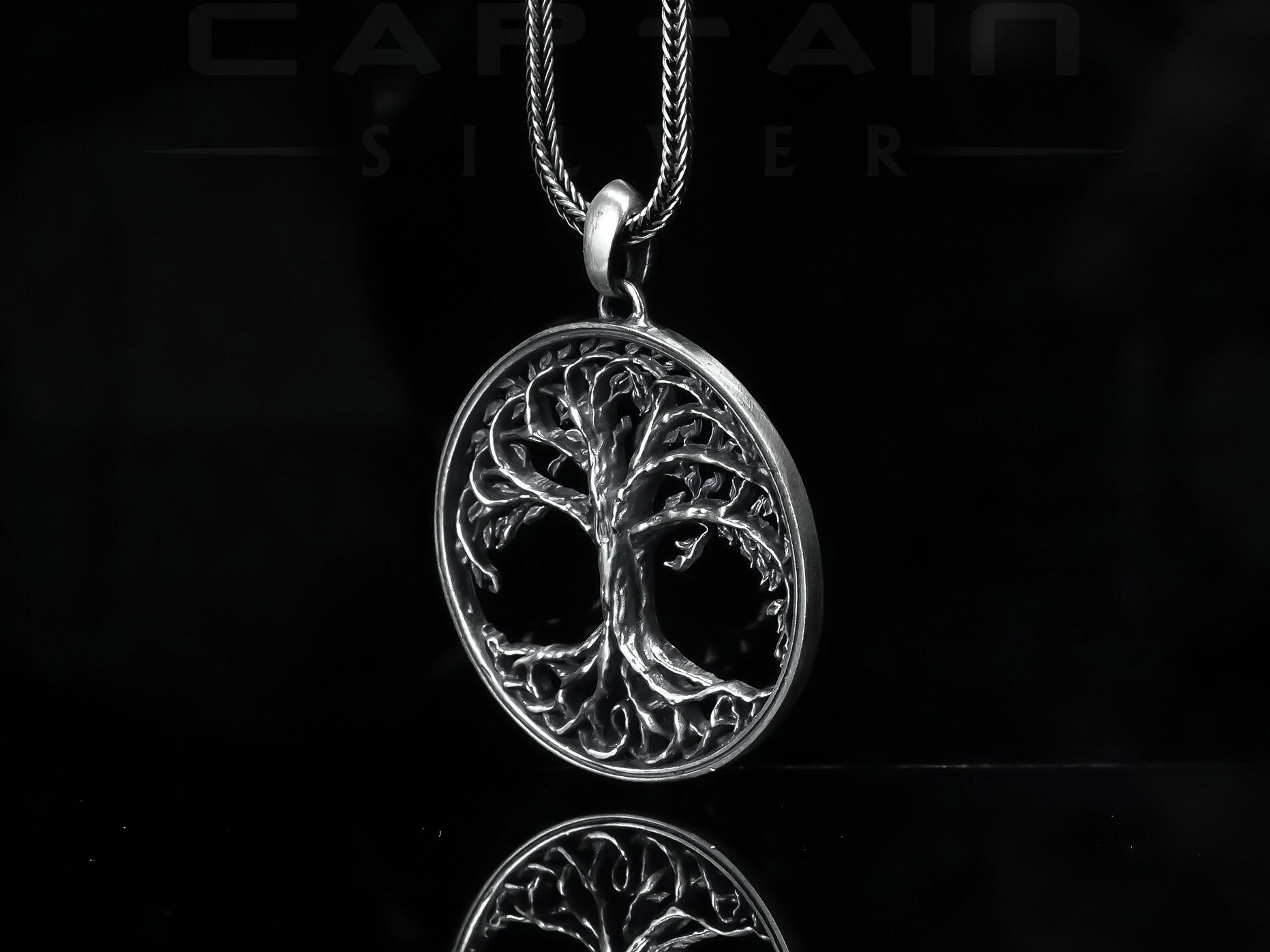 Tree of Life Silver Handmade Pendant, Yggdrasil Necklace, Viking Tree ...