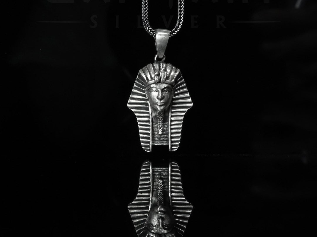 Handmade Silver Pharaoh Ancient Egyptian Necklace, Egyptian Mythology ...