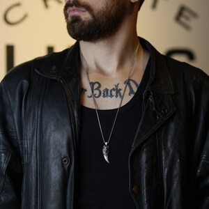 Silver Wolf Tooth Necklace, Viking Necklace, Nordic Wolf Tooth Pendant ...