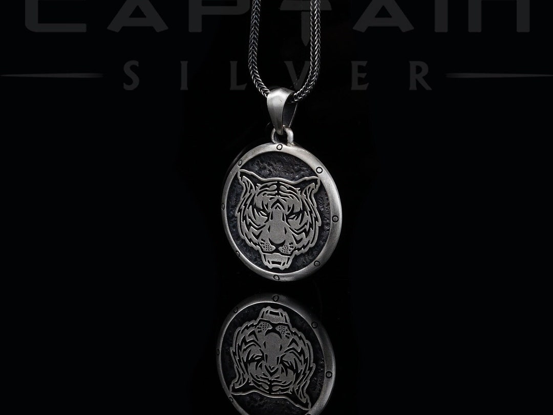 Handmade Silver Tiger Necklace, Wild Cat Pendant, Claw Necklace, Animal ...