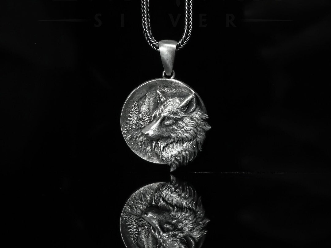 Silver Wolf Necklace Pendant, Forest Spirit Animal Jewelry, Animal ...
