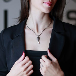 Silver Wolf Tooth Necklace, Viking Necklace, Nordic Wolf Tooth Pendant ...