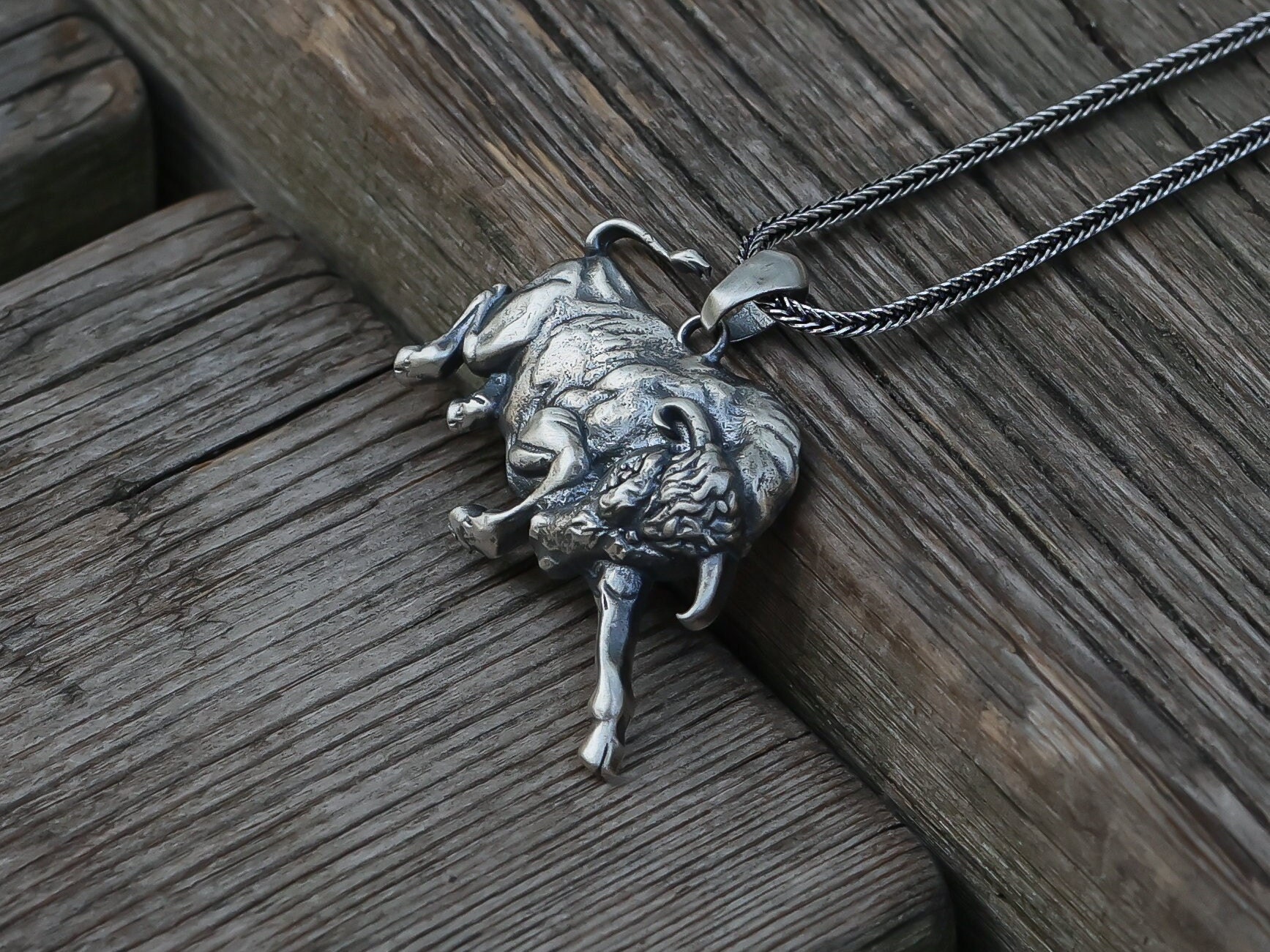 Silver Taurus Pendant, Spanish Bullfighter Bull Fashion Trend Necklace ...