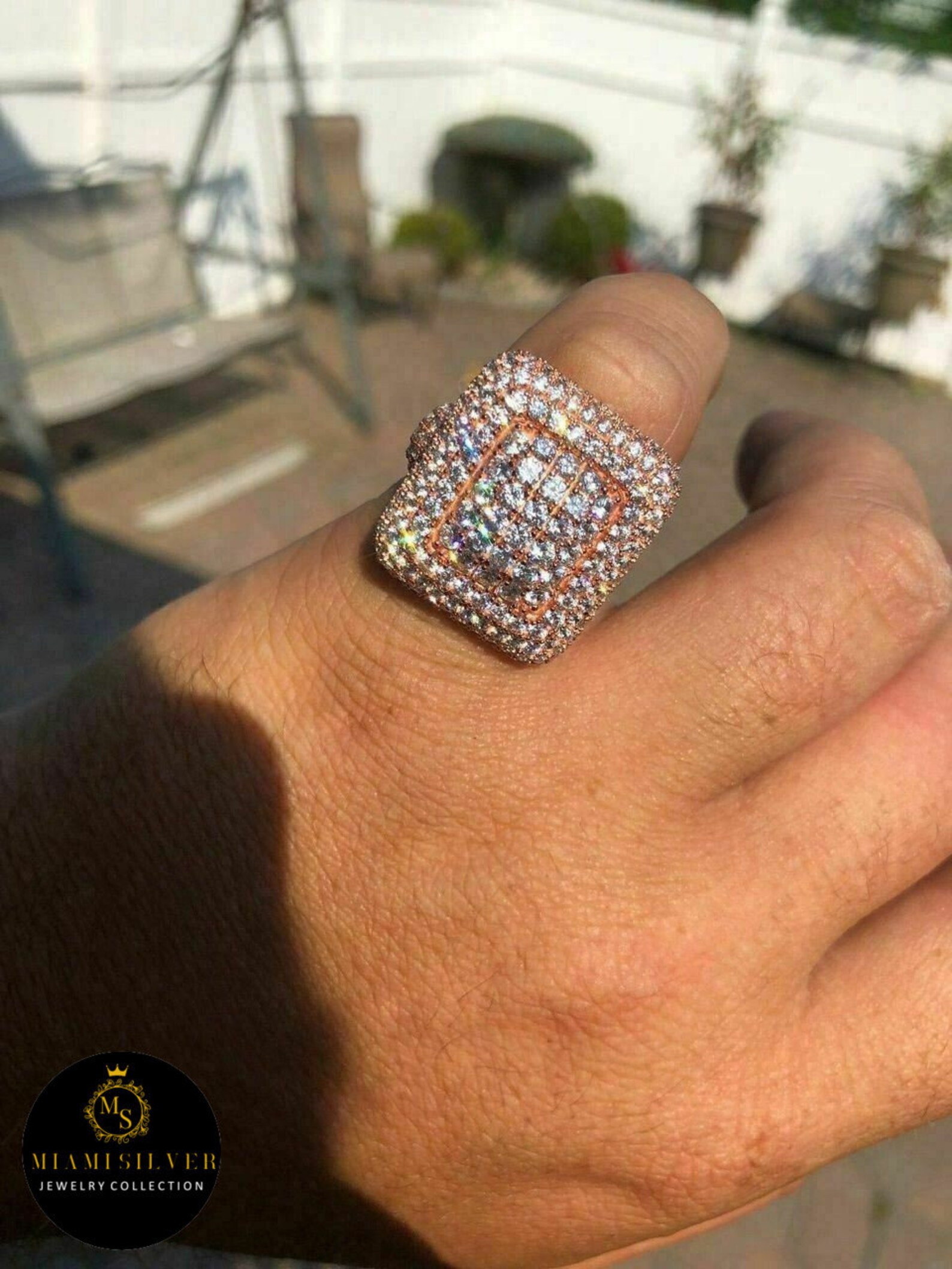 Iced Custom Men's Hip Hop Rapper Big Diamond Pinky Ring in - Etsy