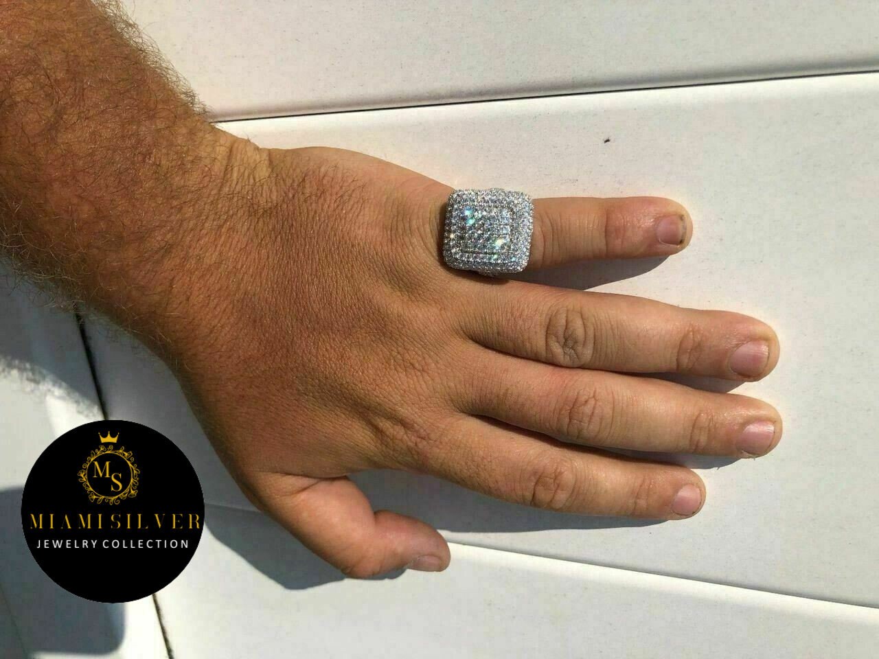 Iced Custom Men's Hip Hop Rapper Big Diamond Pinky Ring in - Etsy