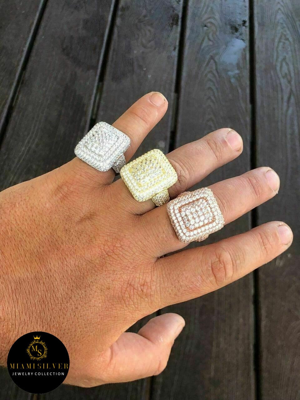 Iced Custom Men's Hip Hop Rapper Big Diamond Pinky Ring in - Etsy