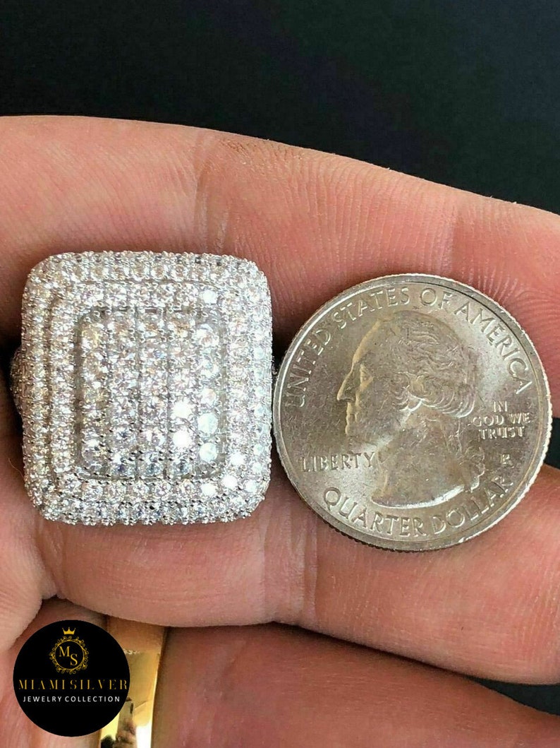 Iced Custom Men's Hip Hop Rapper Big Diamond Pinky Ring in - Etsy