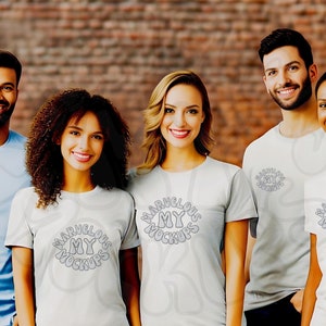 Group of Co-workers | Digital T-shirt Mockup for Office Party | Blank ...