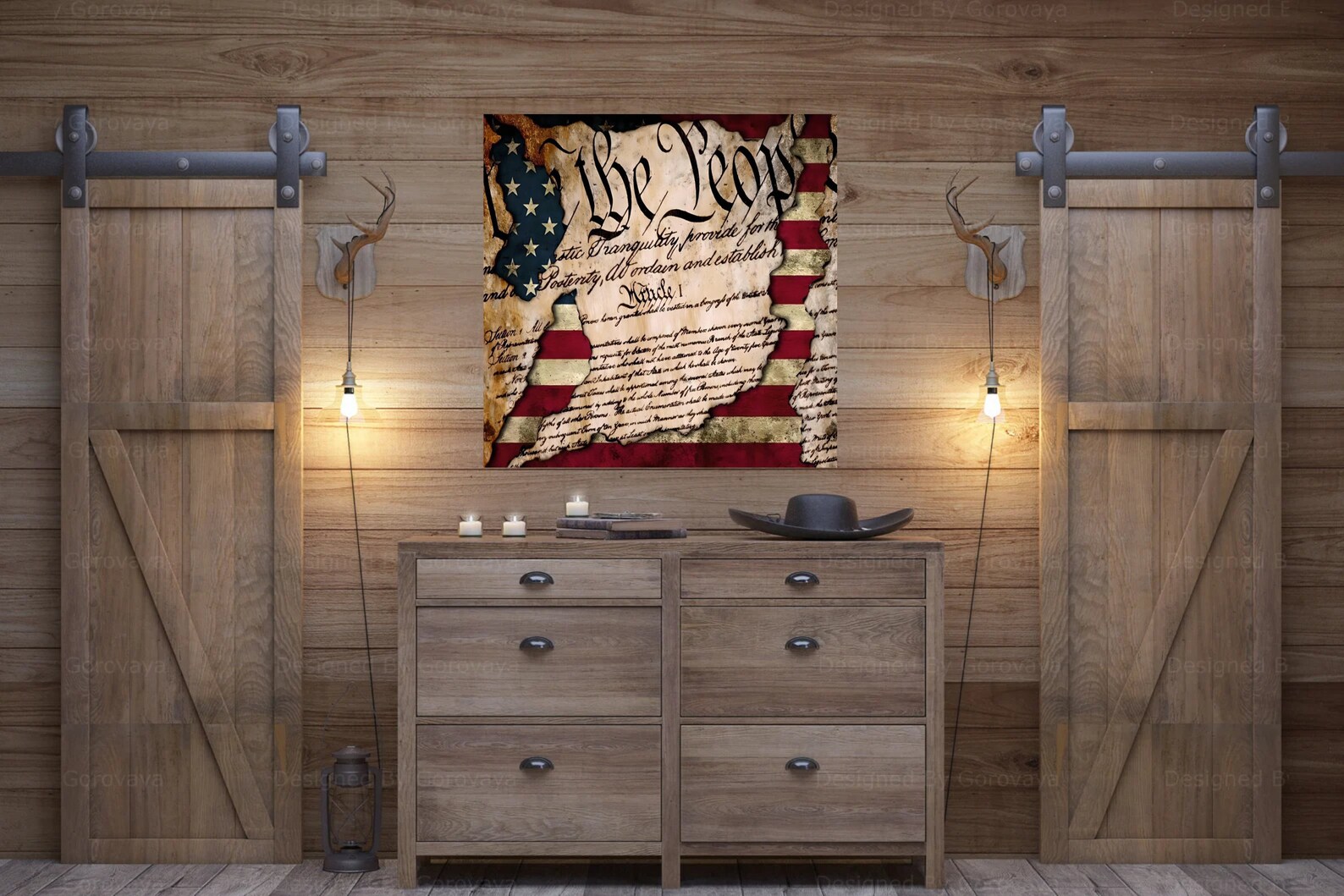 AMERICANA Wall ART, STATEMENT Wall Art, Cool Canvas Art, We the People ...