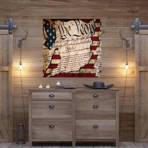 AMERICANA Wall ART, STATEMENT Wall Art, Cool Canvas Art, We the People ...