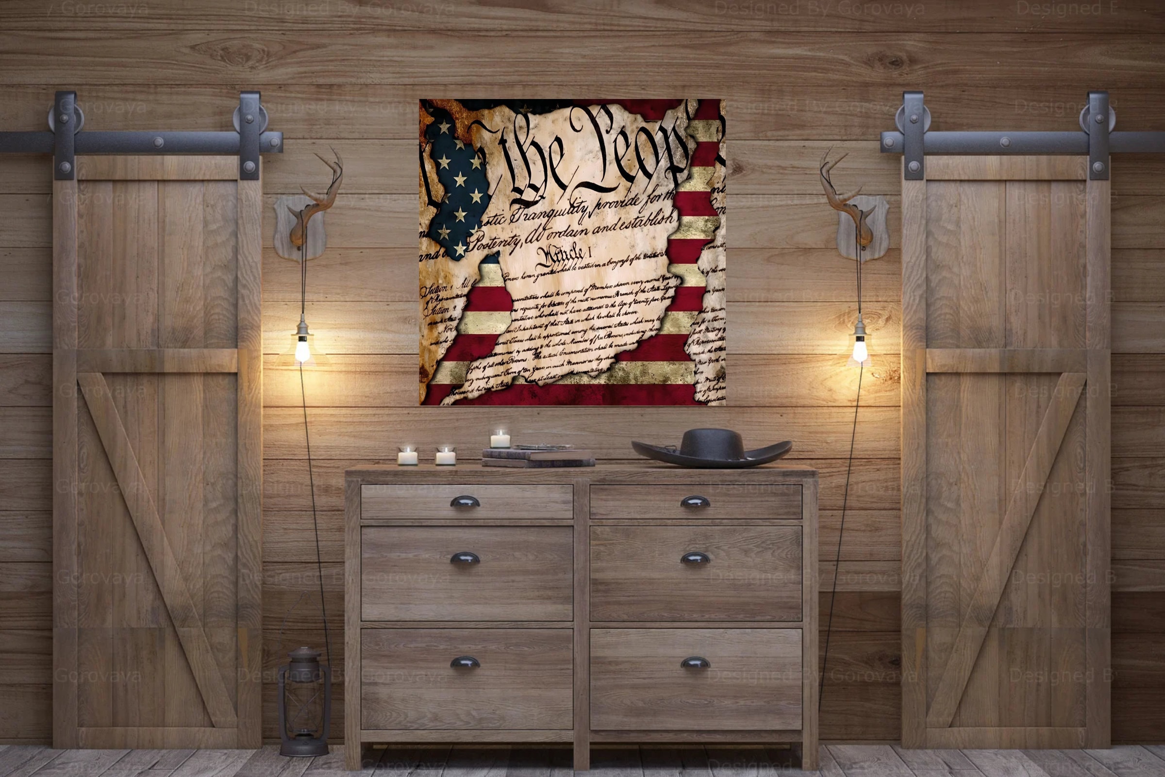 AMERICANA Wall ART, STATEMENT Wall Art, Cool Canvas Art, We the People ...