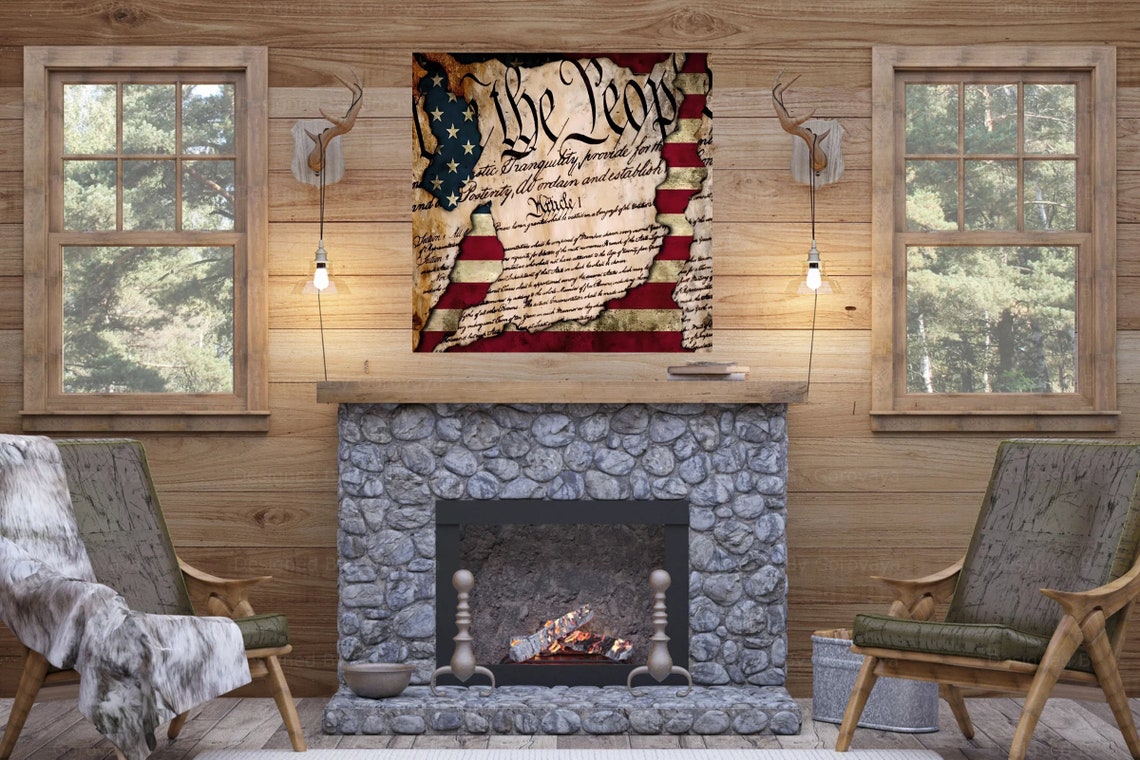 AMERICANA Wall ART, STATEMENT Wall Art, Cool Canvas Art, We the People ...