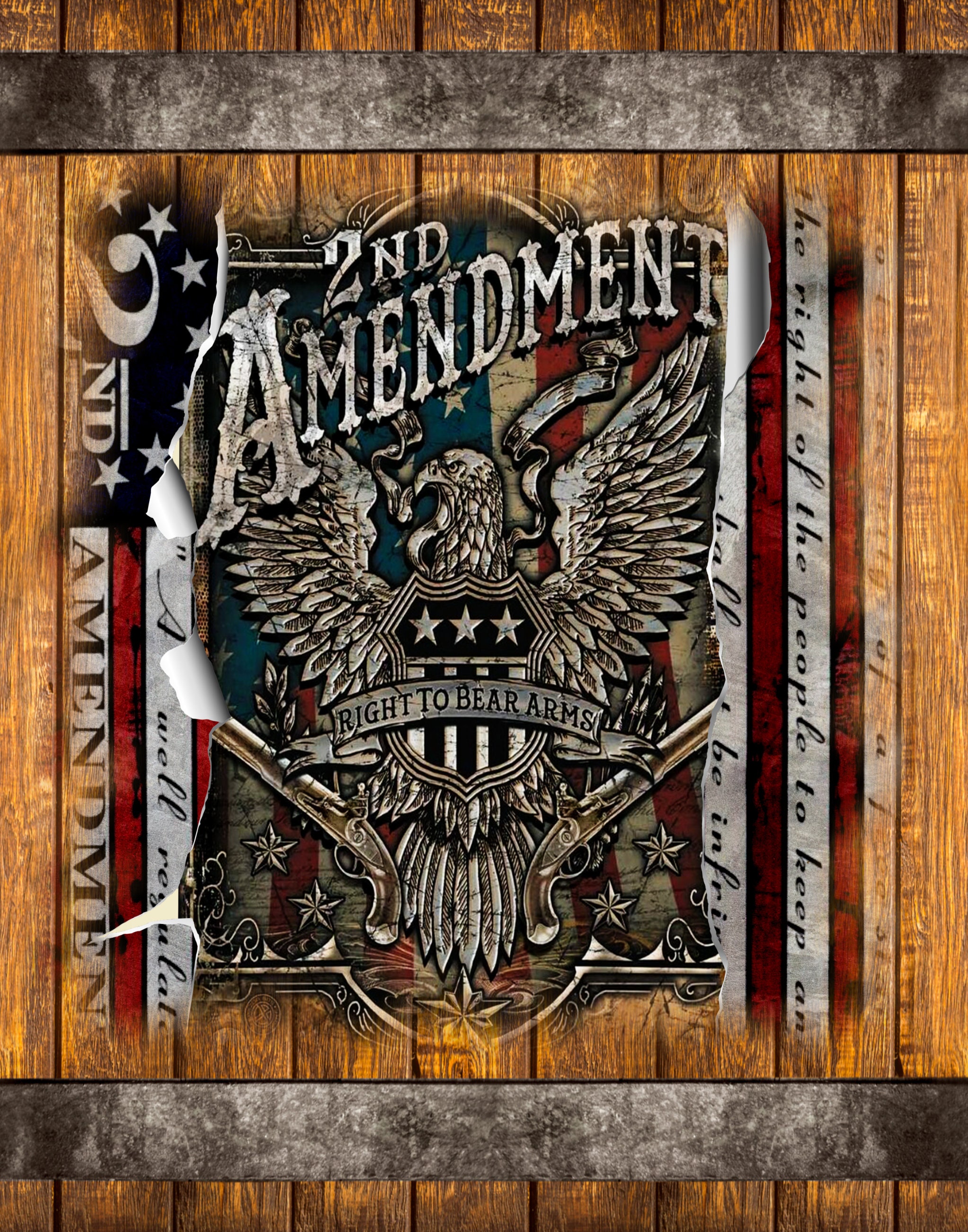 AMERICANA Wall ART, STATEMENT Wall Art, Cool Canvas Art, 2nd Amendment ...